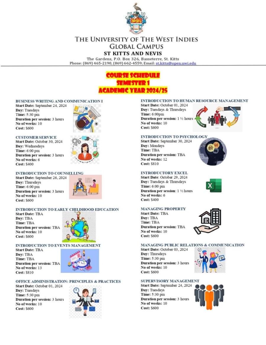 Local Programmes (St. Kitts & Nevis) | UWI Global Campus