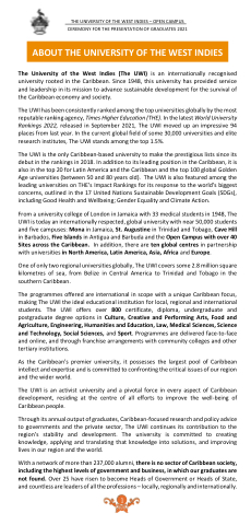 UWI OPEN CAMPUS GRADUATION PROGRAMME 2021